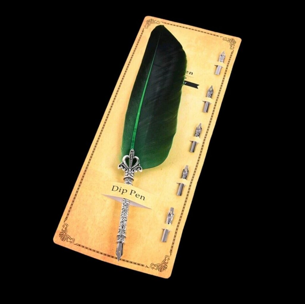 Federstift Dip Pen Stift 5 Stiftspitzen Feder Füller Schreibfeder Rot Grün